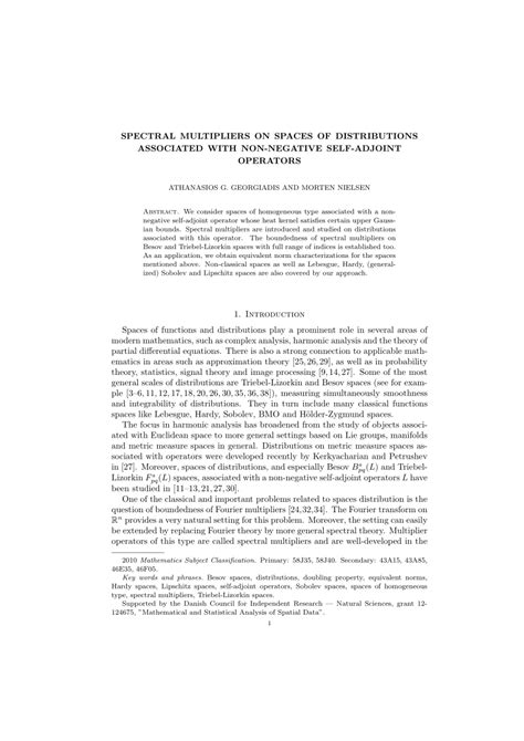 Pdf Spectral Multipliers On Spaces Of Distributions Associated With Non Negative Self Adjoint