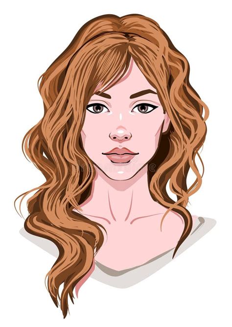 Beautiful Girl Face Portrait Beautiful Girl Cute Art Illustration Drawing Stock