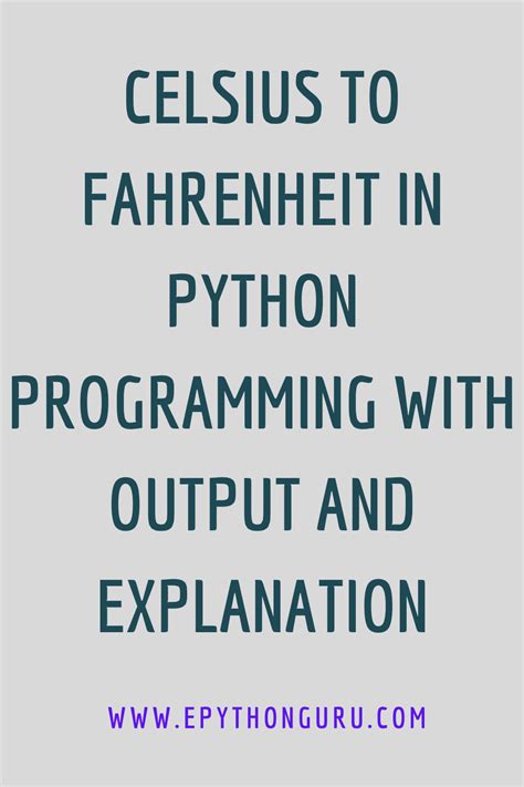 Convert Celsius To Fahrenheit In Python
