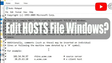 How To Edit And Save HOSTS File In Windows YouTube