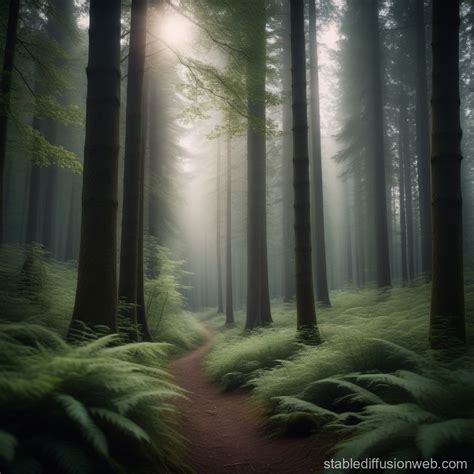 A Mysterious Forest Stable Diffusion Online
