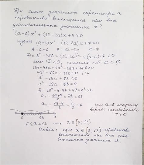 При каких значениях параметра A неравенство выполняется при всех действительных значениях