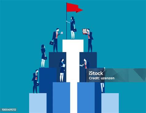 시장 피크 팀웍과 협력 사업의 성공을 위해 노력 컨셉 비즈니스 벡터 일러스트 평면 비즈니스 만화 분석 사무실 사람들 승리 동작 활동에 대한 스톡 벡터 아트 및 기타 이미지