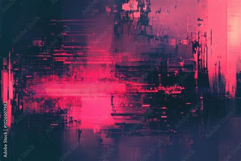 Digital Image Glitch Distortion Background With Clear Overlay Corrupted Crt Monitor Or Video