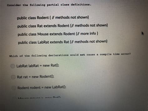 solved consider the following partial class definitions