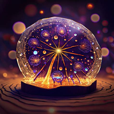 Ai Generated Mystic Mushroom With Glowing Spores Stock Illustration Illustration Of Luminous