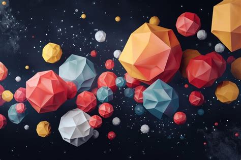 Premium Photo Abstract Polygonal Geometric Shape With Molecule Structure Style