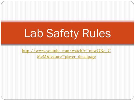 PPT Lab Safety Rules PowerPoint Presentation Free Download ID 2474686