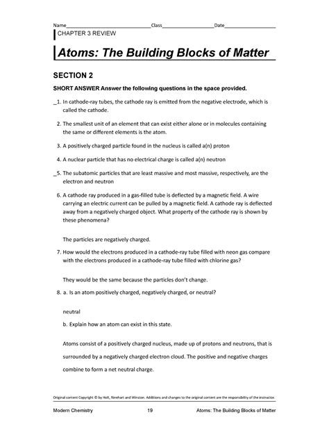 Building Blocks Of Matter Studocu