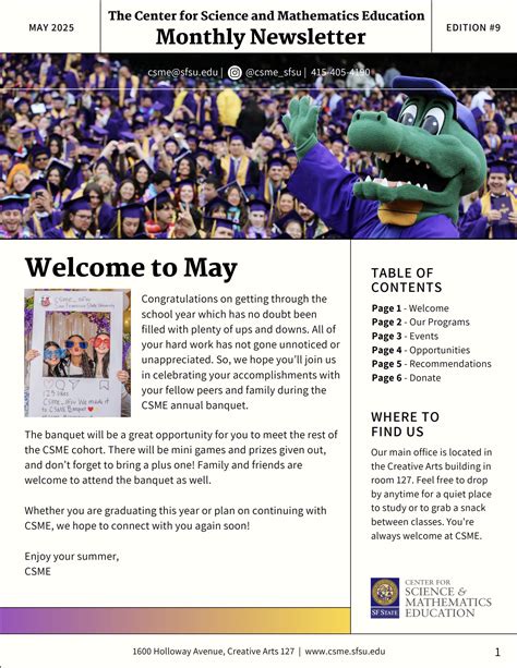 Monthly Newsletter Center For Science And Mathematics Education