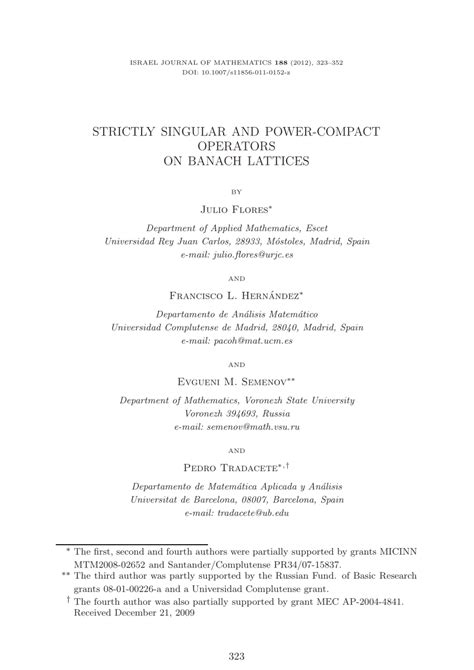 Pdf Strictly Singular And Power Compact Operators On Banach Lattices