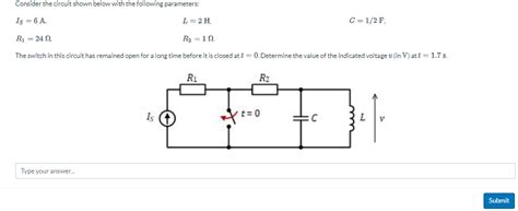 Solved Consider The Circuit Shown Below With The Following Chegg