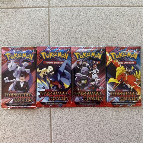 Pokemon Destined Rivals Booster Pack Art Set Bundle Set Of 4 New