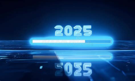 Digital Loading Screen Featuring 2025 In Glowing Text With Bar