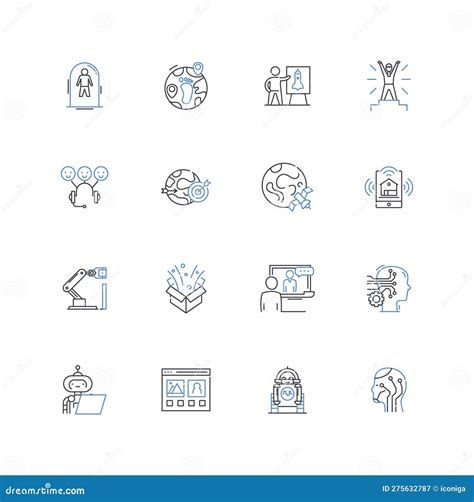 Advancements Line Icons Collection Innovation Progress Development