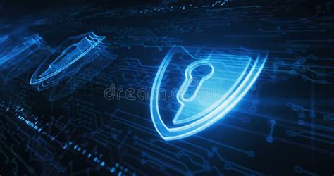 Cyber Security And Digital Network Protection Symbol Loop Concept Stock