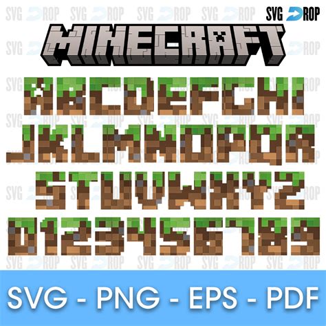 Minecraft Font Style Svg Vector Minecraft Font Svg Cricut Etsy