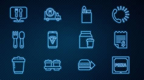 골판지 상자에 담긴 피자 종이 또는 재정 수표 쇼핑백 및 음식 음식 주문 피자 포크 스푼 카페 레스토랑 위치 온라인 배송 및