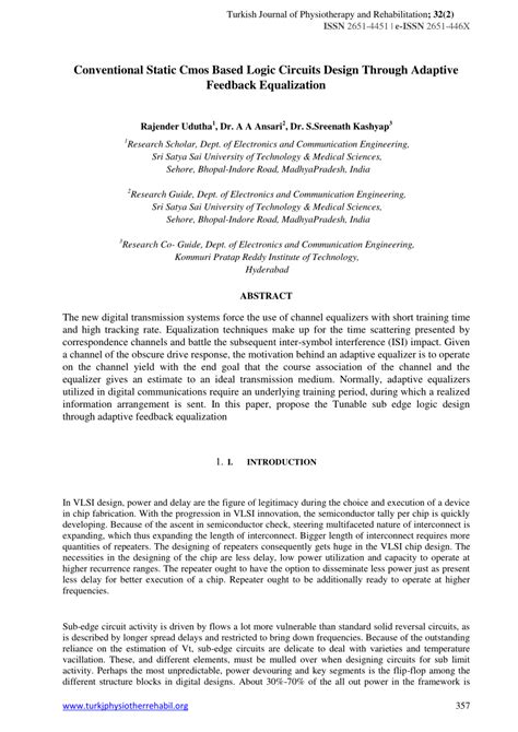 Pdf Conventional Static Cmos Based Logic Circuits Design Through Adaptive Feedback Equalization