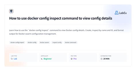 How To Use Docker Config Inspect Command To View Config Details Labex