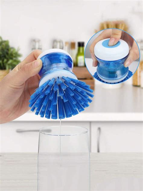 Dish Brush Dish Scrubber With Soap Dispenser Kitchen Scrubbing Brush