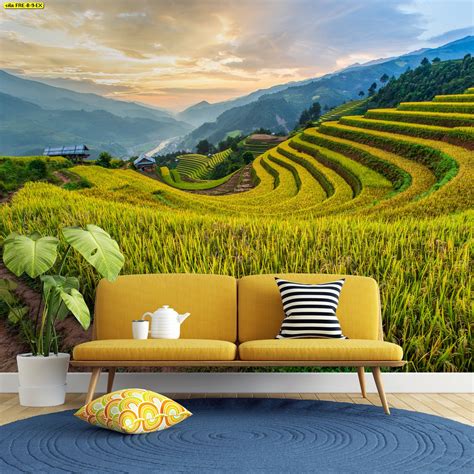 วอลเปเปอร์สั่งทำตกแต่งมุมถ่ายรูปสุดชิค วิวป่าไม้ ภูเขา ในฤดูหนาว ชุดที่1 โรงงาน วอลเปเปอร์ติด