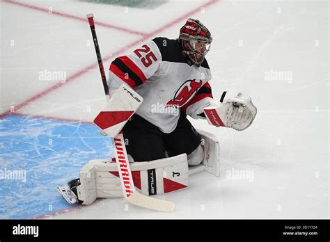 New Jersey Devils Goaltender Jacob Markstrom 25 In The First Period