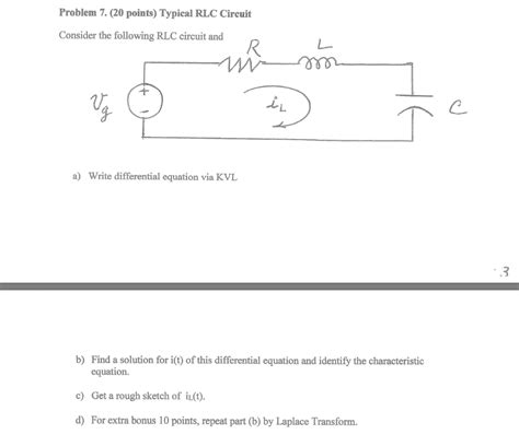 Solved Problem Points Typical RLC Circuit Consider Chegg