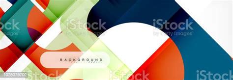 기하학적 인 사각형 배너를 추상화합니다 브로슈어 또는 전단지 프레 젠 테이 션 및 웹 디자인 레이아웃에 대 한 벡터 일러스트 레이 션 0명에 대한 스톡 벡터 아트 및 기타