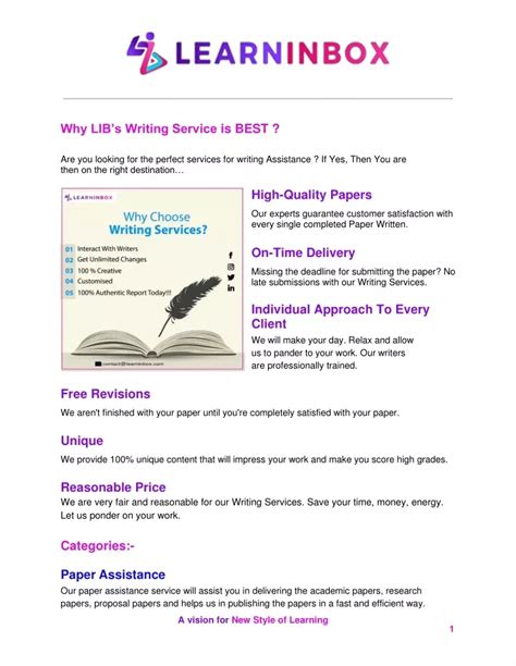 Ppt Learninbox Offering Writing Services For Thesis Projects