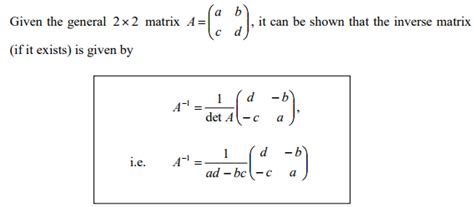Inverse Of A Matrix Advanced Higher Maths