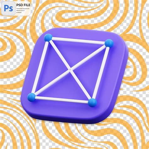 Premium Psd 3d Wireframe Render Icon Isolated Png Illustration Psd Template