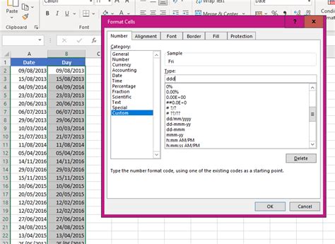 Retrieve Day From Date Values Using Custom Formatting Data Analytics