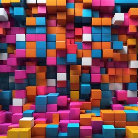 Premium Photo Abstract 3d Rendering Of Geometric Shapes Modern Colorful Background With Cubes