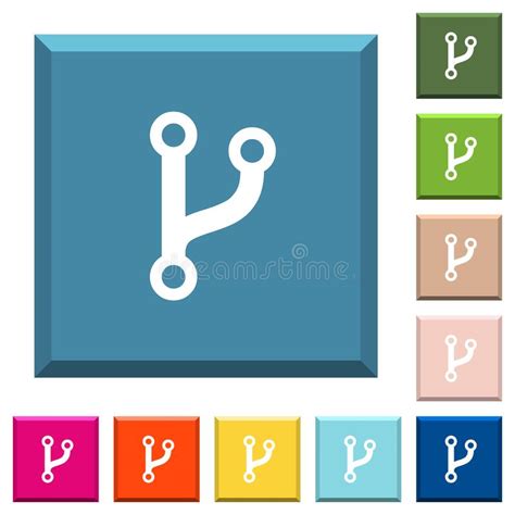 Code Fork White Icons On Edged Square Buttons Stock Vector Illustration Of Fork Square 194598187