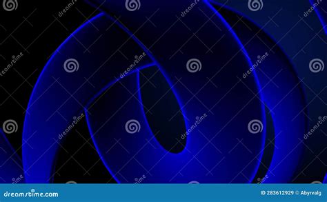 Abstract Blue Background Rotating Curves Seamless Loop 3d Render Stock