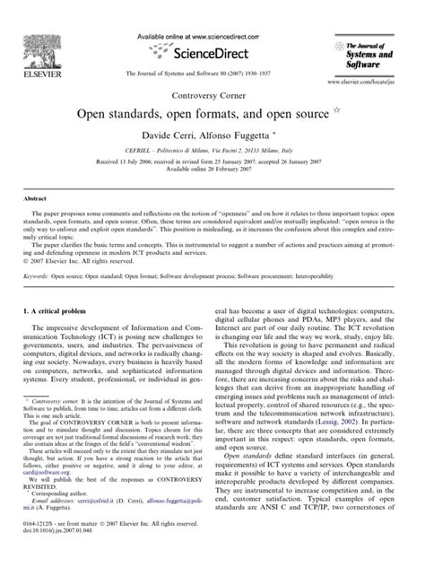 Open Standards Open Formats And Open Source Pdf Intellectual