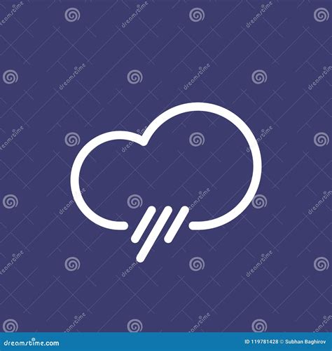 Rain Cloud Icon For Simple Flat Style Weather Ui Design Stock Vector