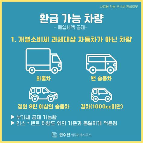 사업용 차량 부가세 환급 여부매입 세액 공제 가능 차량 네이버 블로그