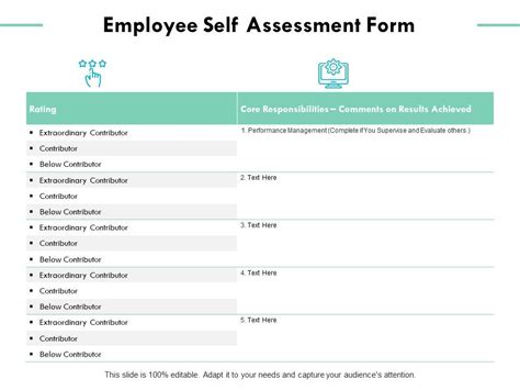 Employee Self Assessment Form Ppt PowerPoint Presentation Ideas Show