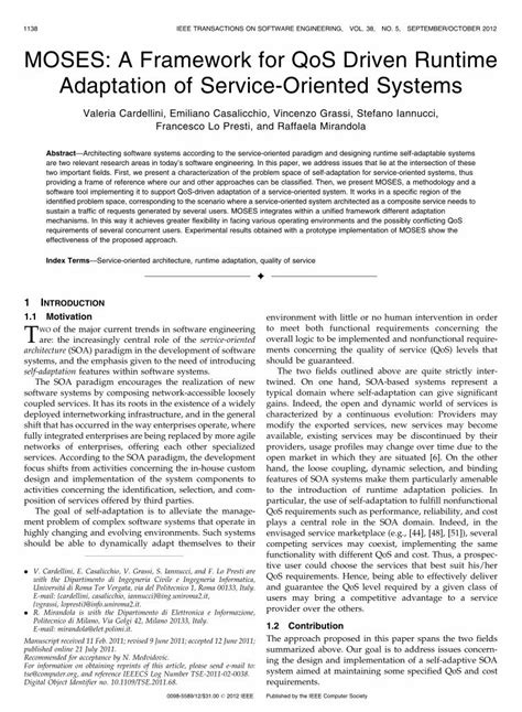 Pdf Moses A Framework For Qos Driven Runtime Adaptation Of