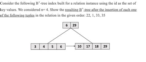 Solved Consider The Following B Tree Index Built For A