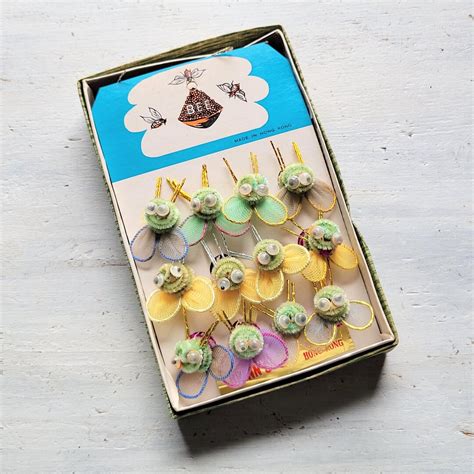 12 Vintage Brinns Chenille Bumble Bees In Original Box Etsy