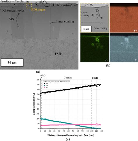 A Bse Image B Eds Elemental Maps Of The Oxide Coating Interface