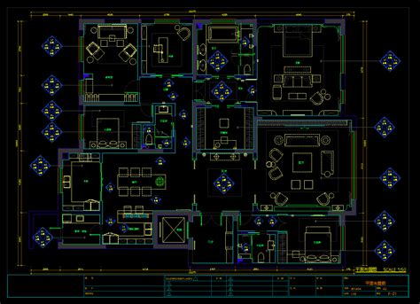 港式大平层cad施工图附效果图，家居cad施工图纸下载 素材下载 易图网cad设计图纸库