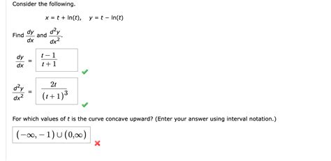 Solved Consider The Following X T Ln T Y Tln T Find Dxdy Chegg Com