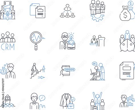 Strategic Planning Line Icons Collection Analysis Alignment Assessment Blueprint Budgeting