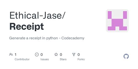 Github Ethical Jase Receipt Generate A Receipt In Python Codecademy