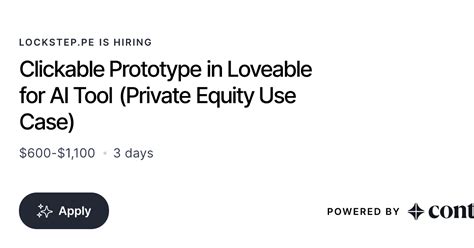 Clickable Prototype In Loveable For Ai Tool Private Equity Use Case
