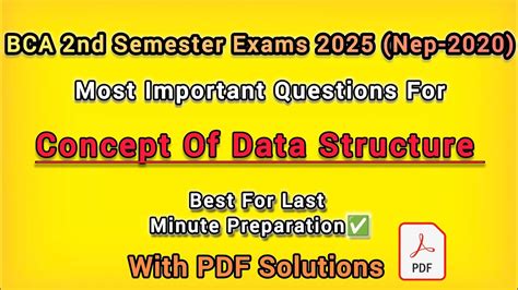 Concept Of Data Structure Most Important Questions For Exams Bca